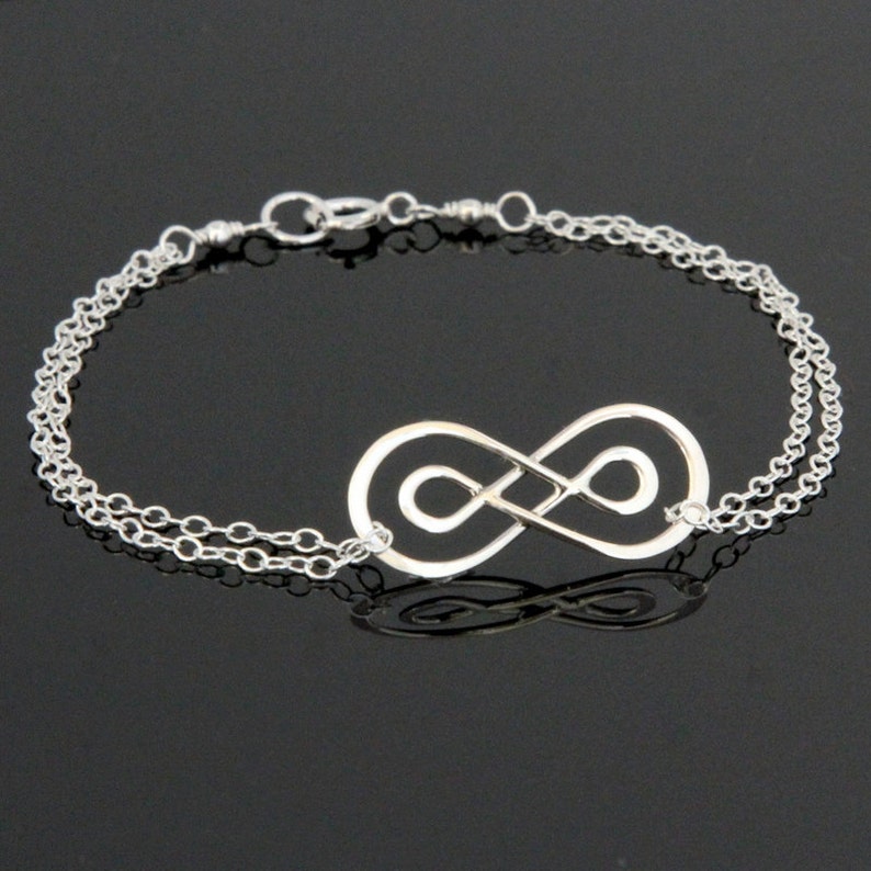 Double INFINITY Bracelet STERLING SILVER Infinity Bracelet - Etsy