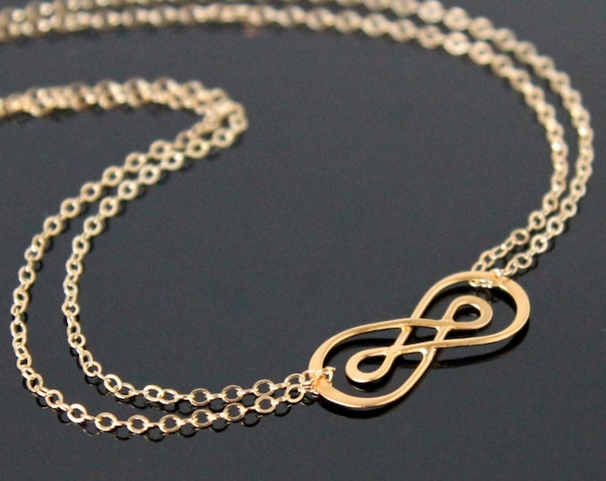 Double INFINITY Necklace, Gold Infinity Necklace, Love Necklace ...