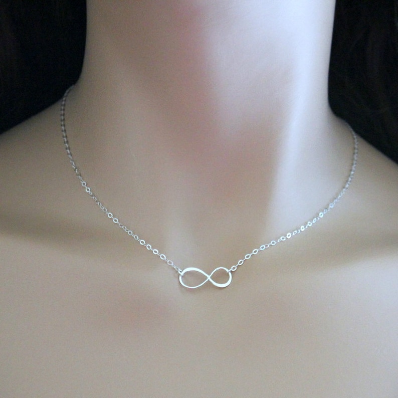 Silver INFINITY Necklace Infinity Necklace Bridesmaids - Etsy