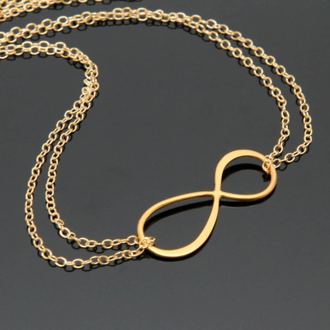 Gold INFINITY Necklace, LARGE Infinity Necklace, Gold Filled and ...