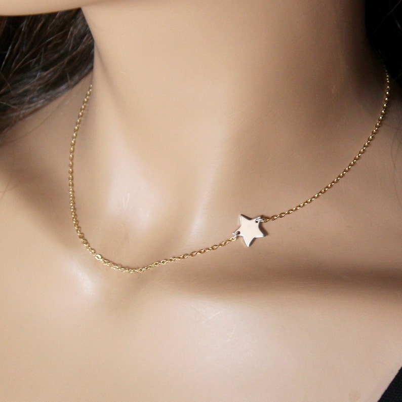 Sideways STAR Necklace Sterling Silver Star Necklace - Etsy