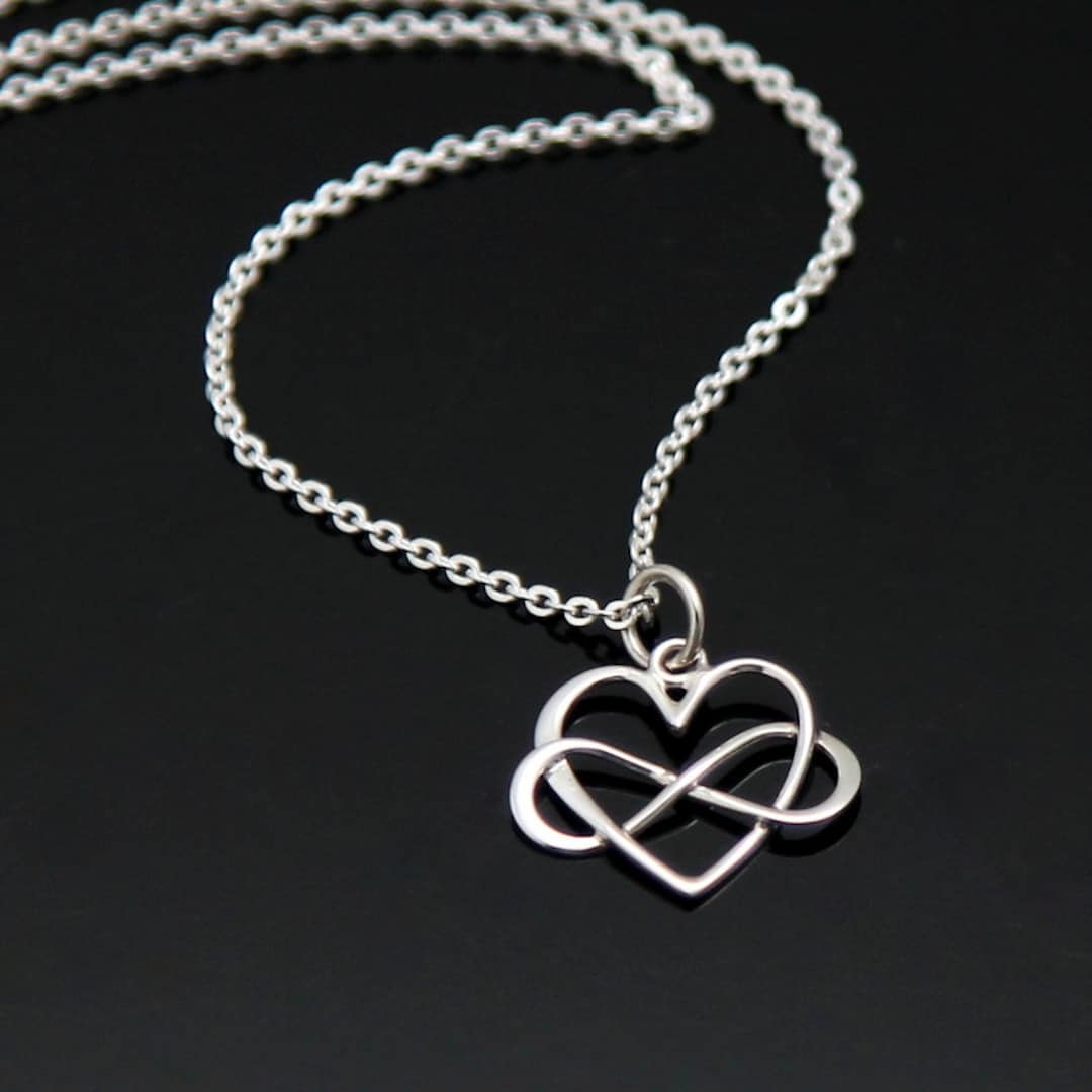 INFINITY Heart Necklace, Silver Infinity Heart Necklace, Love Necklace ...