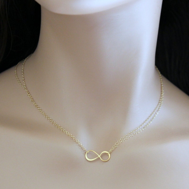 Gold INFINITY Necklace Double Strand Infinity Necklace Gold | Etsy