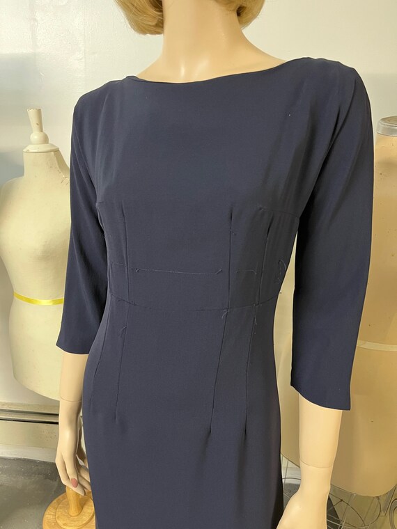 Flawless Early 1960s Vintage Mr. Mort Fitted Navy Blu… - Gem