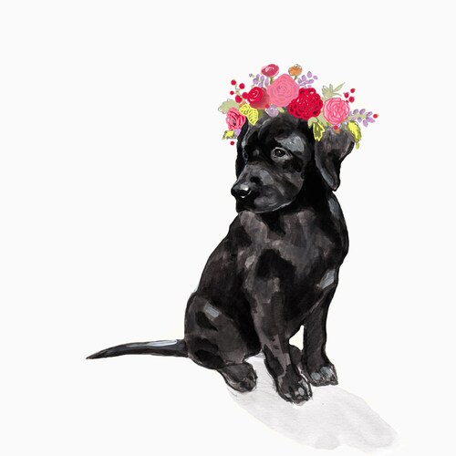 Black Lab Pressed Flower Art Print Black Labrador Retriever - Etsy