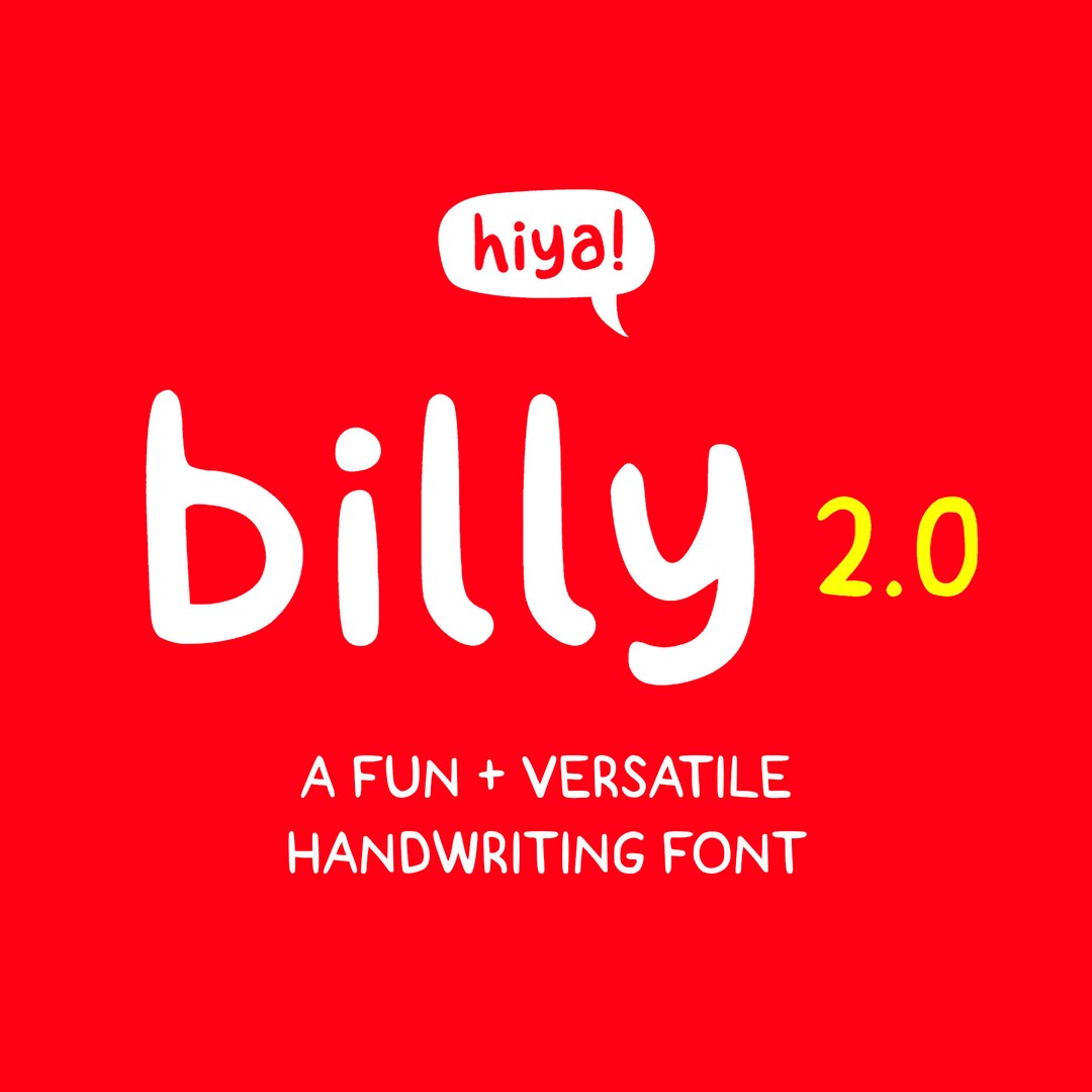 Billy 2.0 - Handwriting Font - Etsy