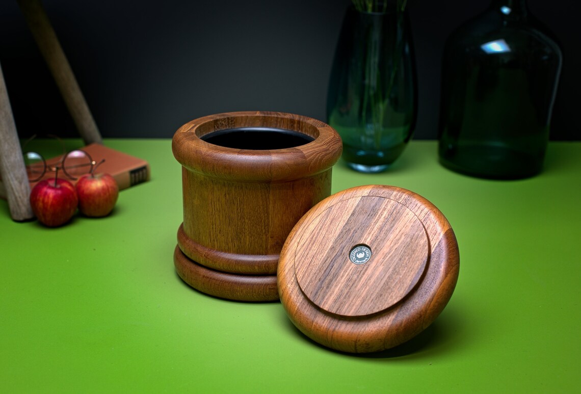 Midcentury Modern MCM Ice Bucket Design Richard Nissen Teak Wood Dansk ...