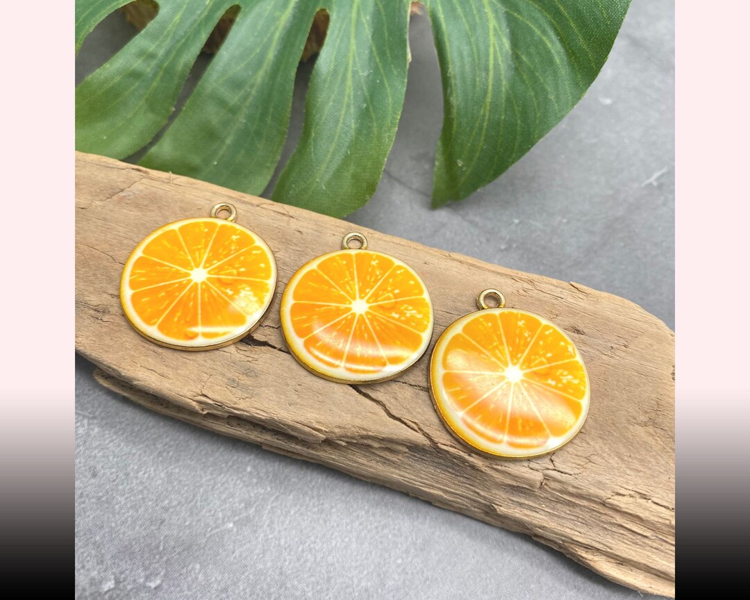 Orange Slice Charms 5x Enamel Charms for Jewellery Making - Etsy
