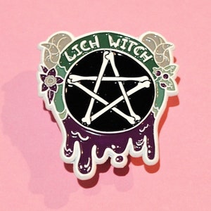 Lich Witch Enamel Pin Witchy Occult Enamel Pin | Etsy