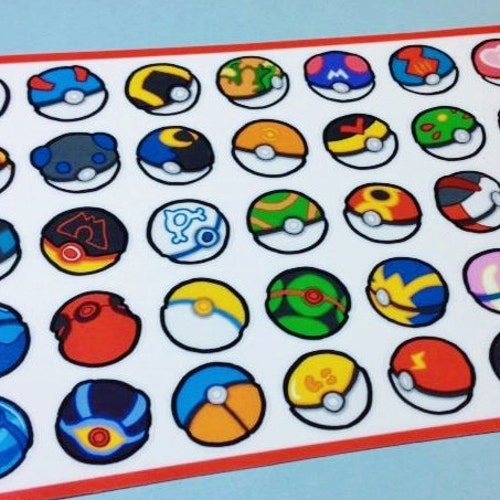 Pokeball Sticker Sheet - Etsy