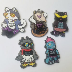 Garbage Goth Pin Punk Animals Enamel Pins - Etsy