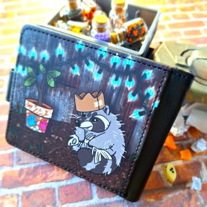 Trash Royalty Raccoon Wallet - Double Sided - Wallet With ID Window ...