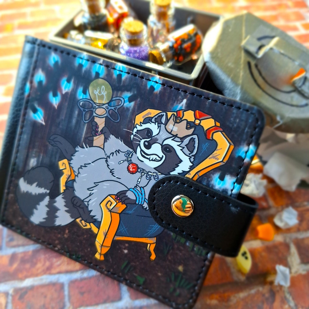 Trash Royalty Raccoon Wallet - Double Sided - Wallet With ID Window ...