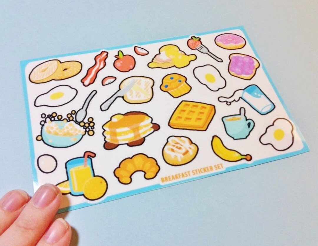 Breakfast Foods Sticker Set - Etsy