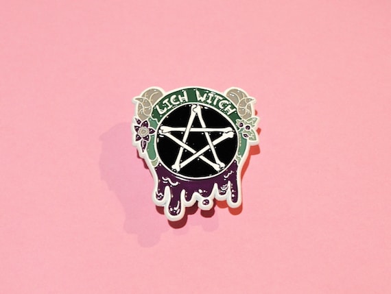 Lich Witch Enamel Pin Witchy Occult Enamel Pin | Etsy