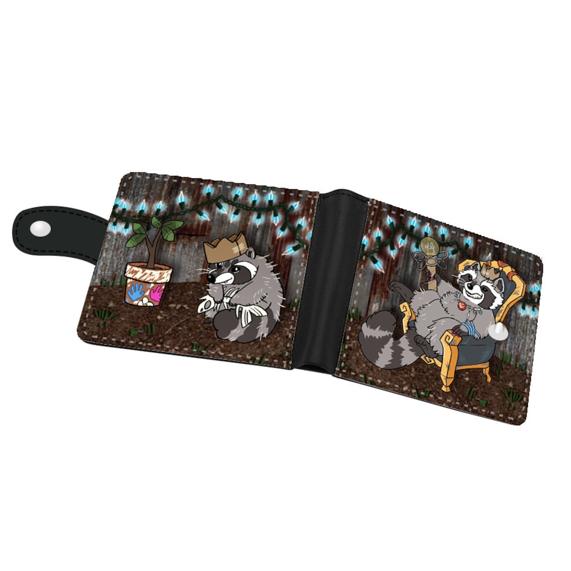 Trash Royalty Raccoon Wallet - Double Sided - Wallet With ID Window ...