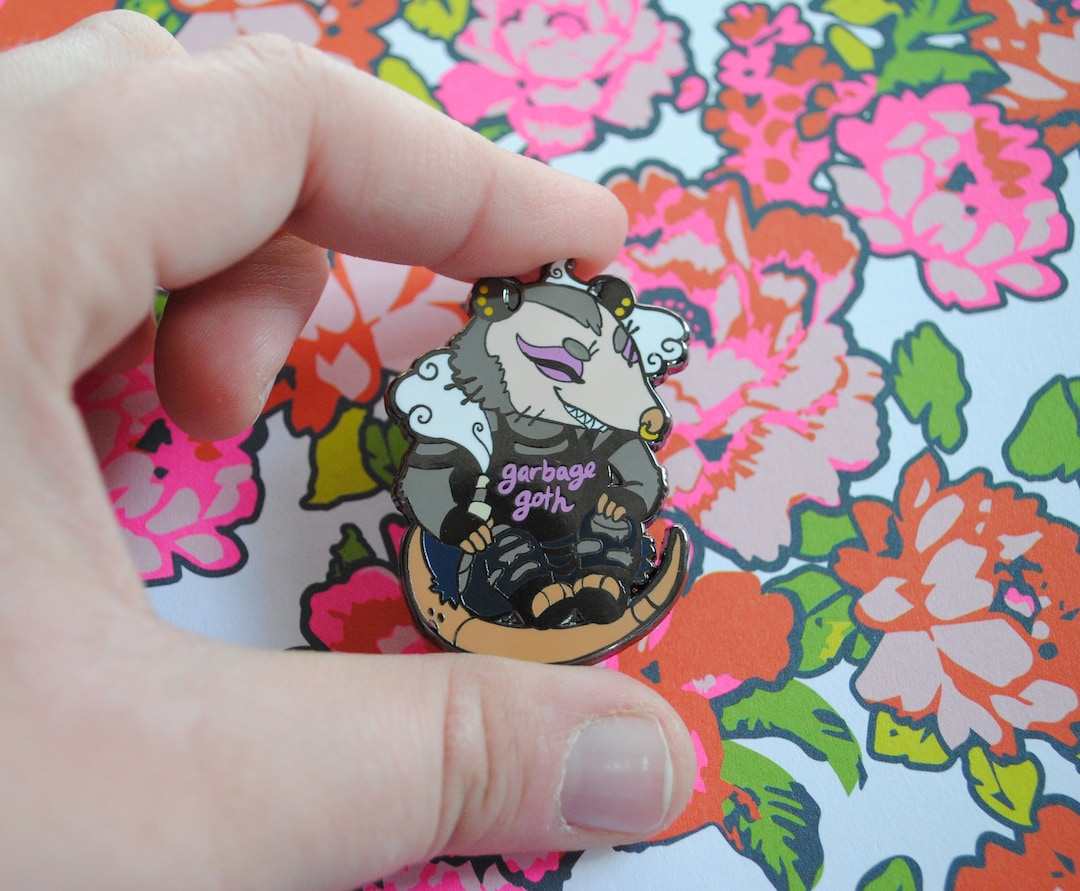 Garbage Goth Pin Punk Animals Enamel Pins - Etsy
