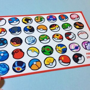 Pokeball Sticker Sheet | Etsy