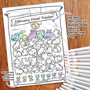 Cats Mood Tracker / Habit Tracker / Exercise Tracker Printable PDF ...