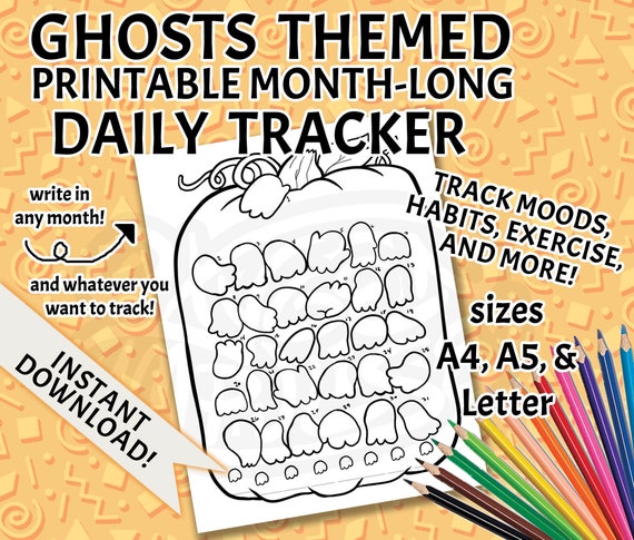 Ghosts Mood Tracker / Habit Tracker / Exercise Tracker | Etsy