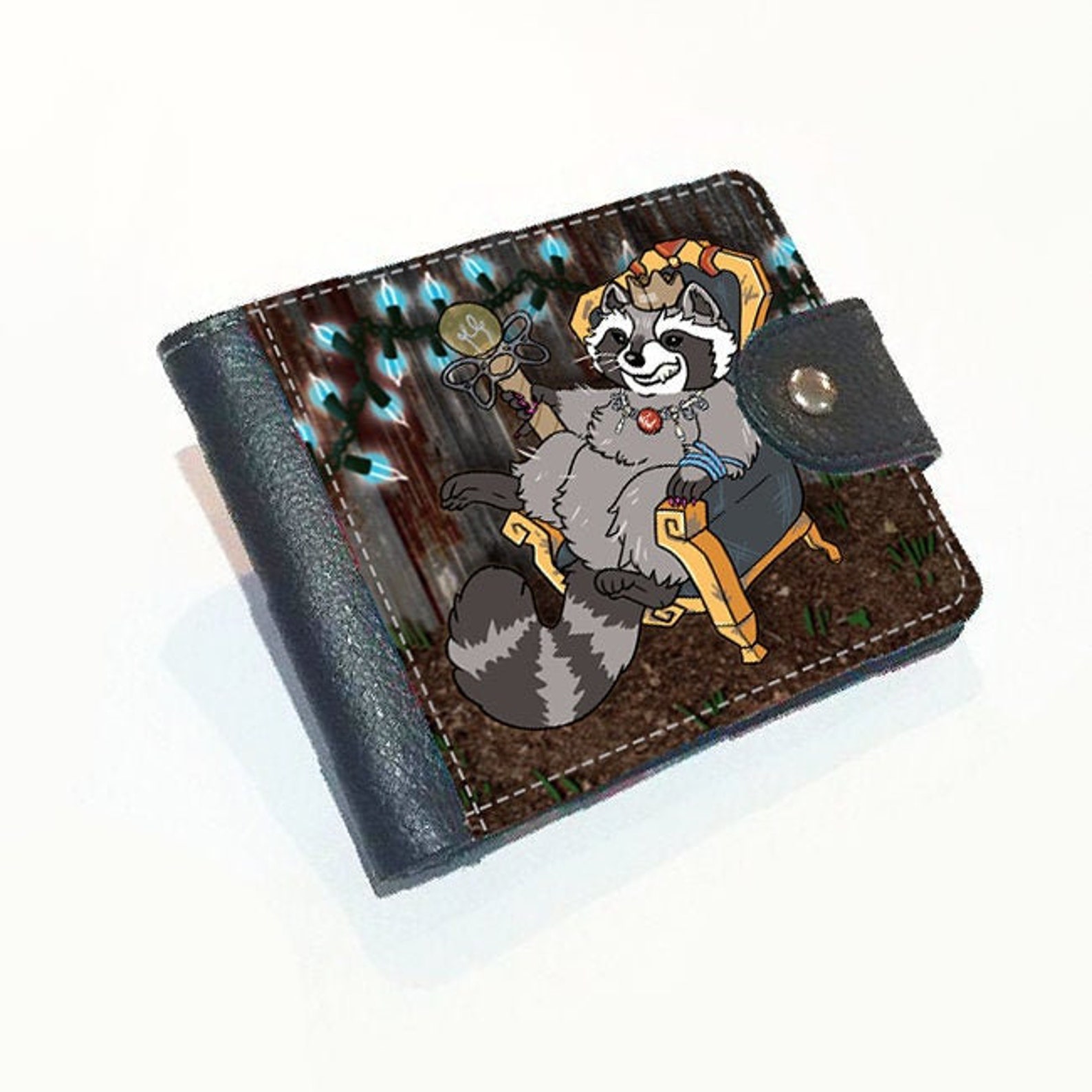 Trash Royalty Raccoon Wallet - Double Sided - Wallet With ID Window ...