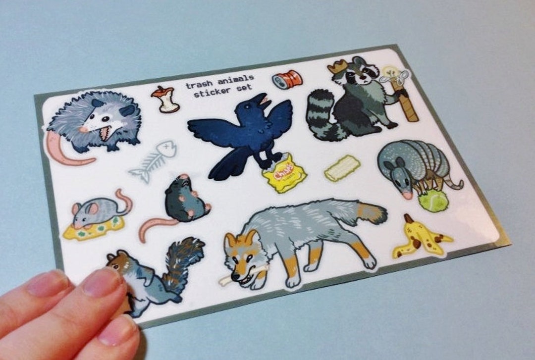 Trash Animals Sticker Sheet - Etsy