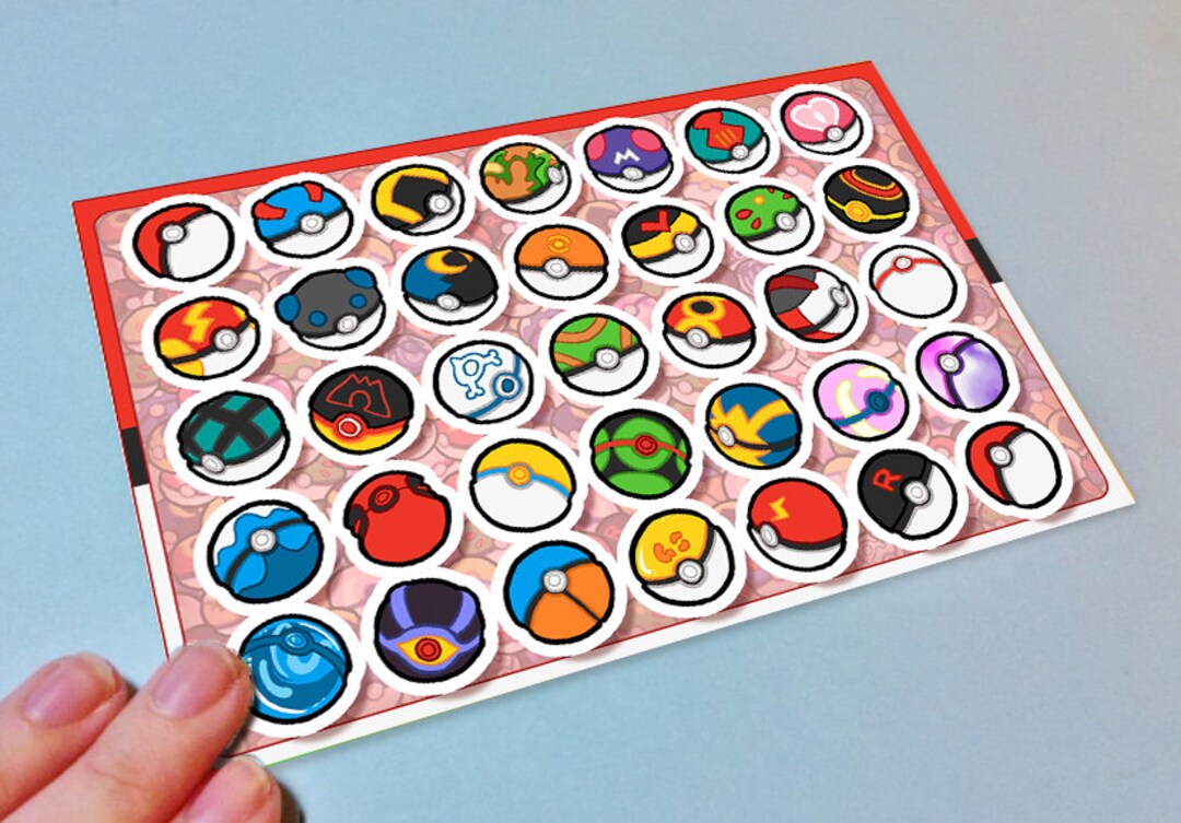 Pokeball Sticker Sheet - Etsy