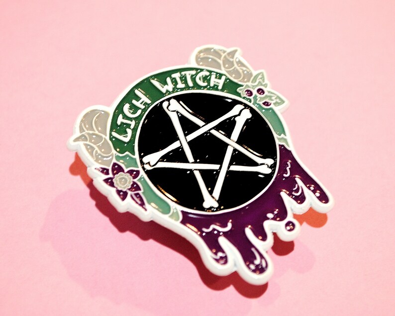 Lich Witch Enamel Pin Witchy Occult Enamel Pin | Etsy