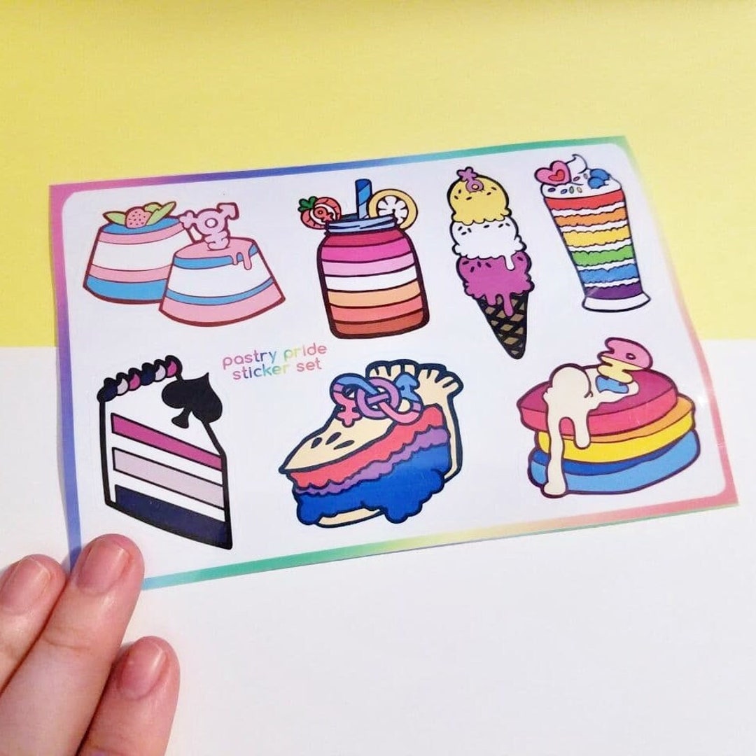 Pastry Pride Sticker Sheets LGBT Pride Stickers Gay Pride Stickers Food ...