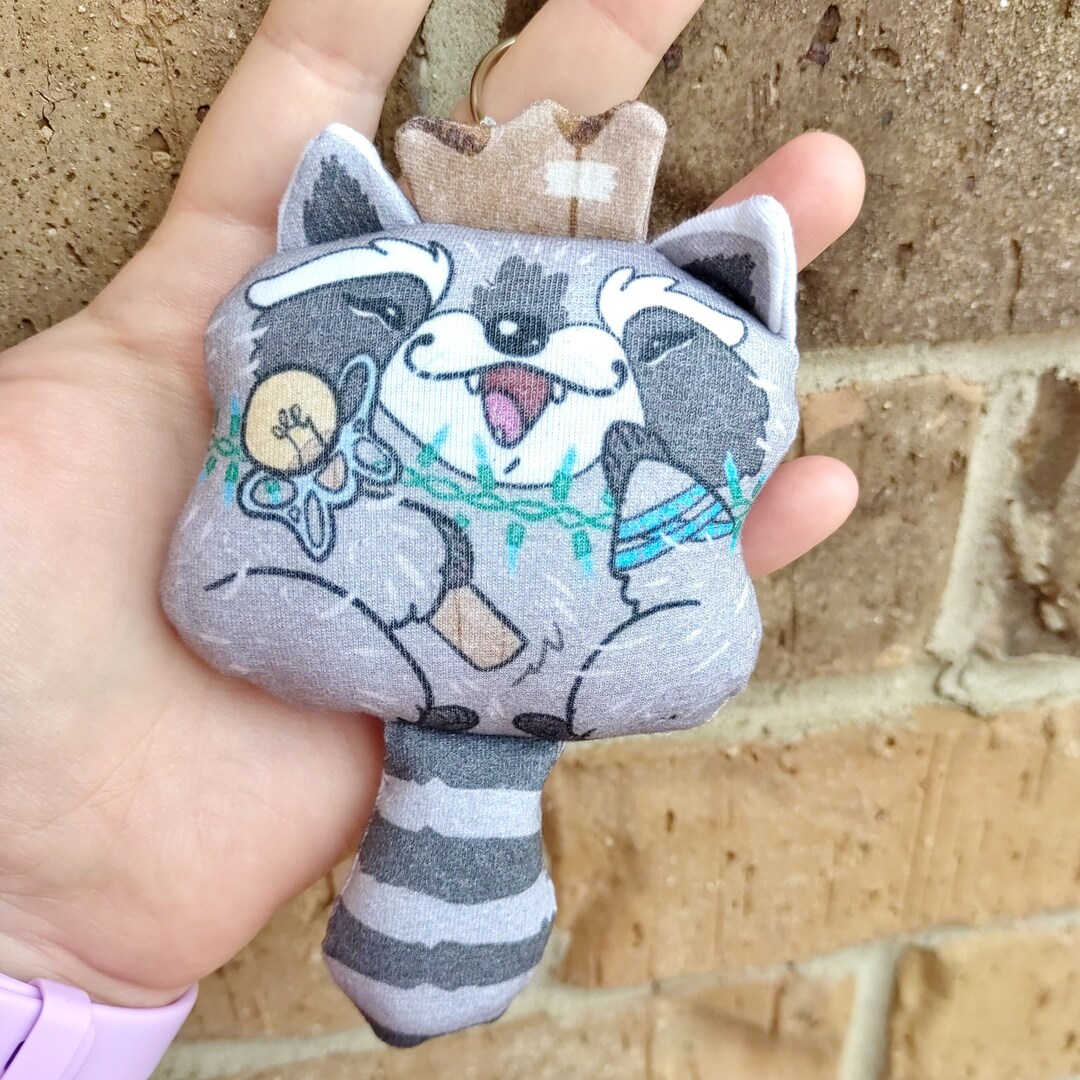 Trash Royalty Raccoon Plush Squishy Keychain - Etsy
