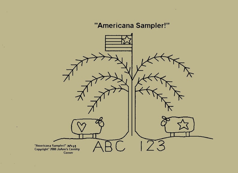 Primitive Stitchery E-pattern "americana Sampler" - Etsy