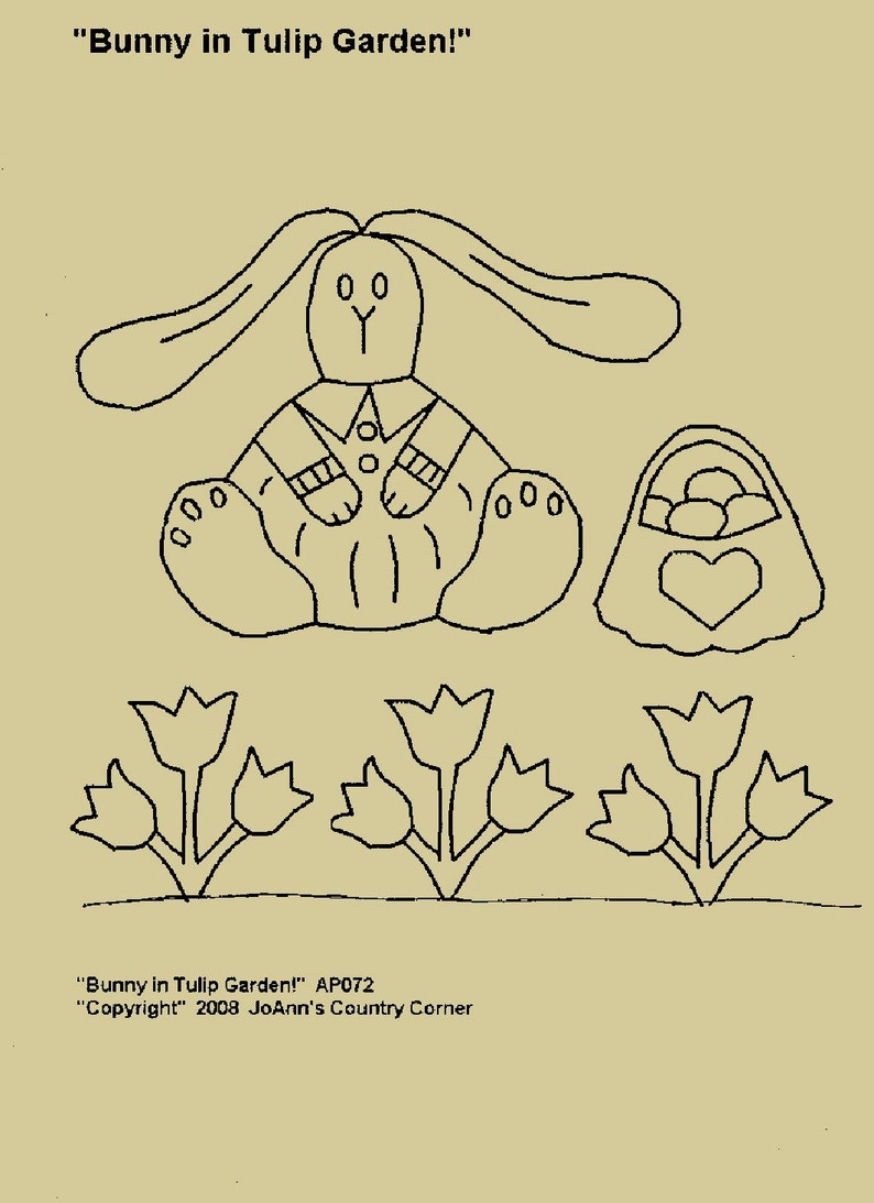 Bunny in Tulip Garden E-pattern - Etsy