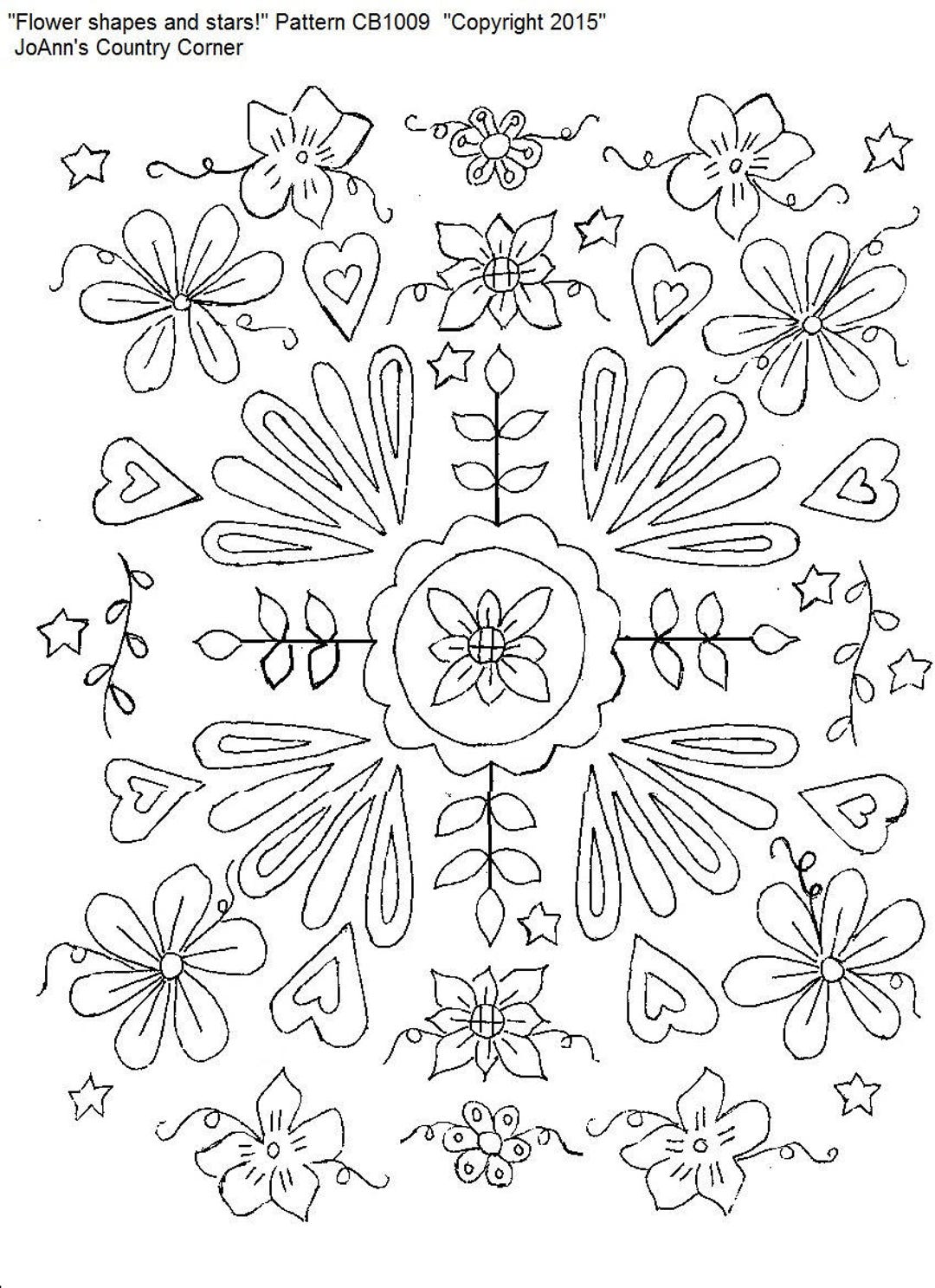 Primitive Stitchery E-pattern "flower Shapes and Stars!" - Etsy
