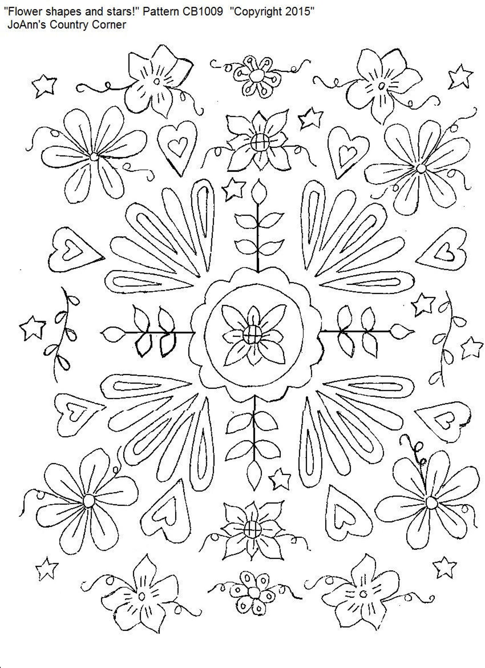 Primitive Stitchery E-pattern "flower Shapes and Stars!" - Etsy