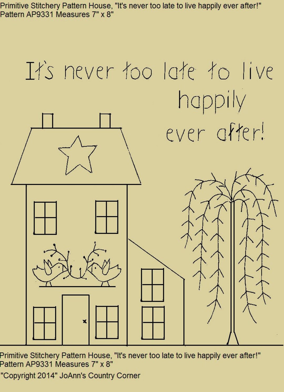 Primitive Stitchery E-pattern House "it's Never Too Late to Live ...