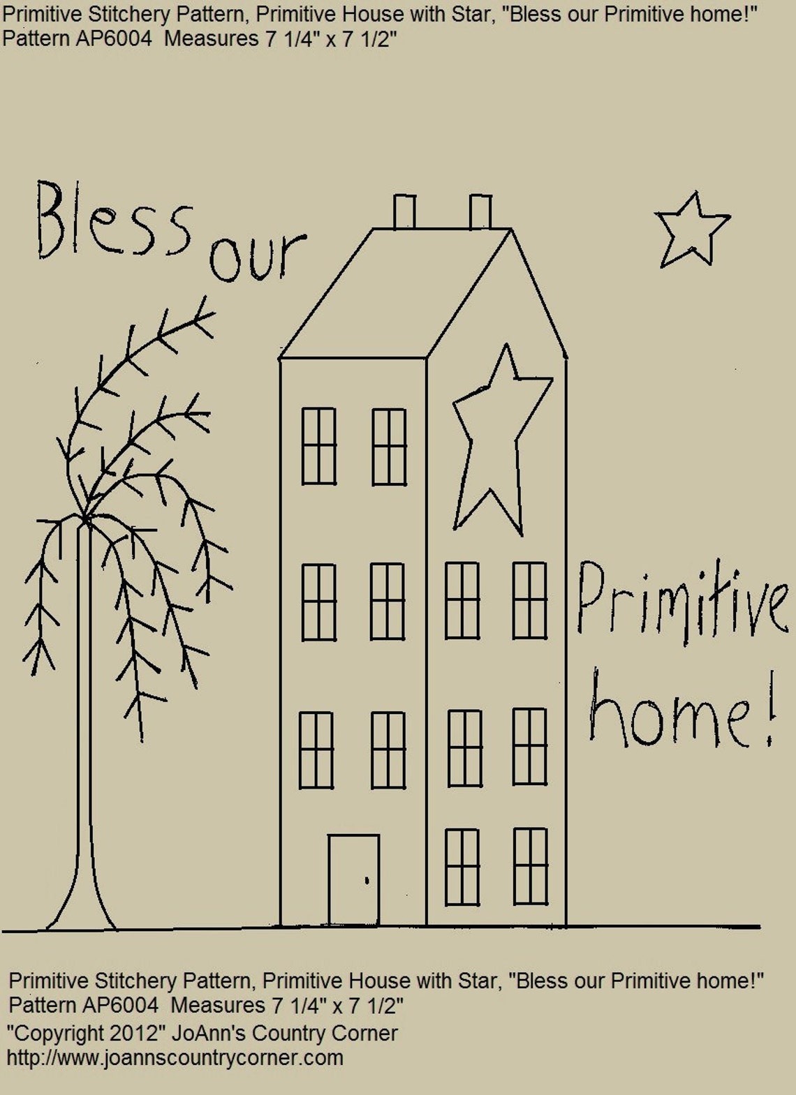 Primitive Stitchery E-pattern, "bless Our Primitive Home." - Etsy