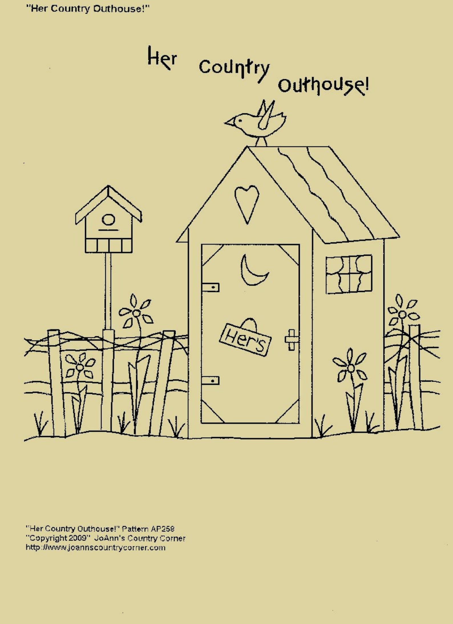 Primitive Stitchery E-pattern, Her Country Outhouse - Etsy