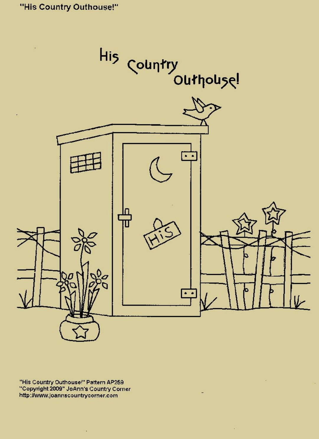 Primitive Stitchery E-pattern, His Country Outhouse - Etsy