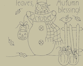 Primitive Stitchery E-pattern Snowman by Month - Etsy