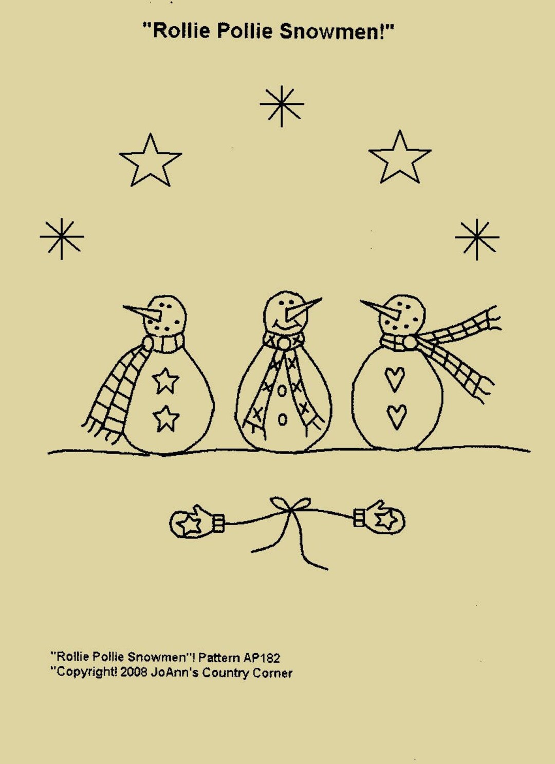 Primitive Stitchery Snowmen E-pattern "rollie Pollie Snowmen!" - Etsy