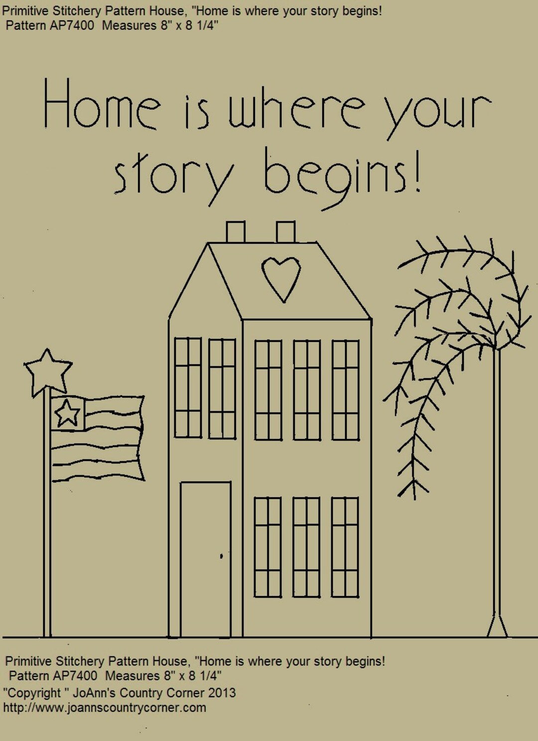 Primitive Stitchery House E-pattern, "home is Where Your Story Begins ...