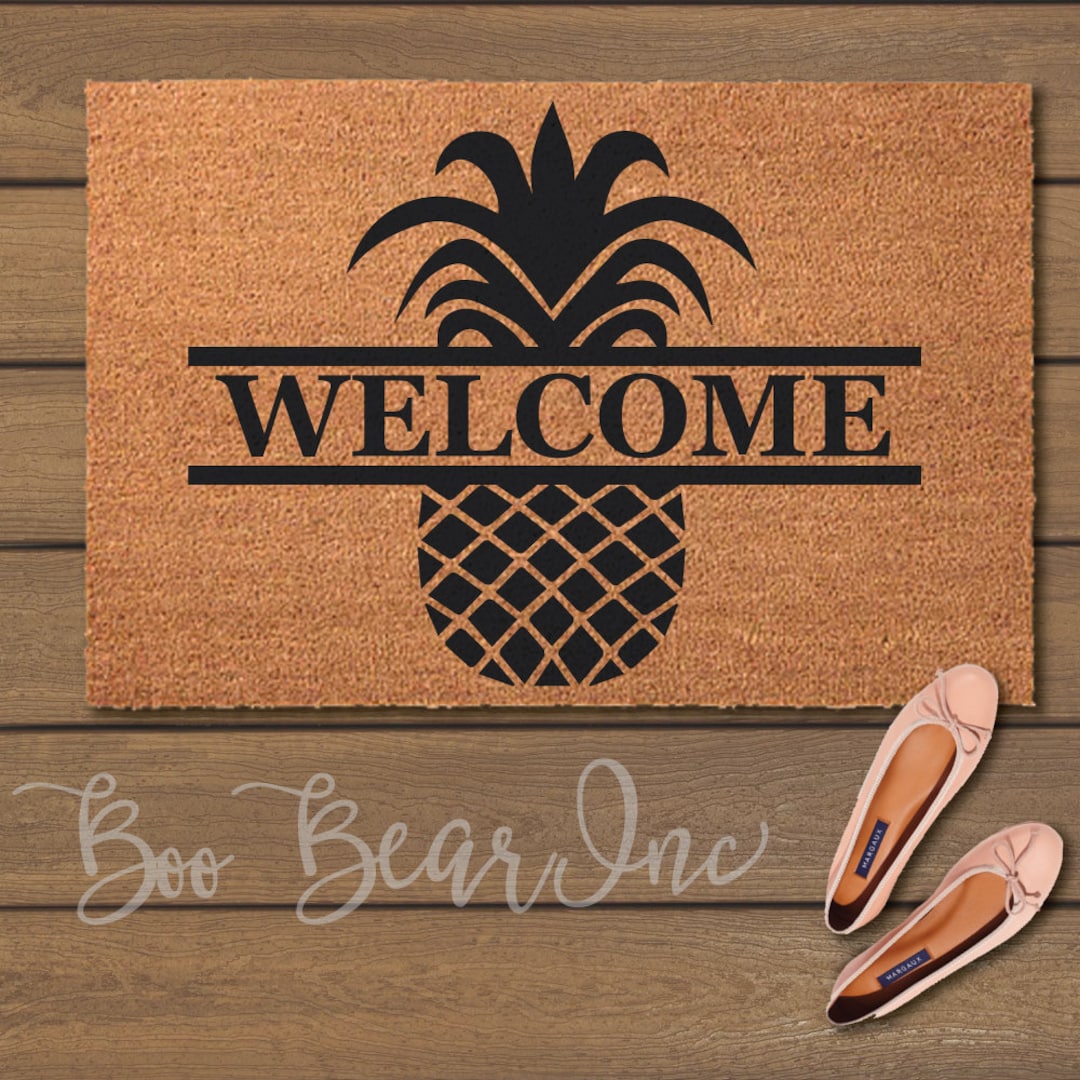 Welcome Split Pineapple Doormat - Welcome Mats- Fun Doormats ...
