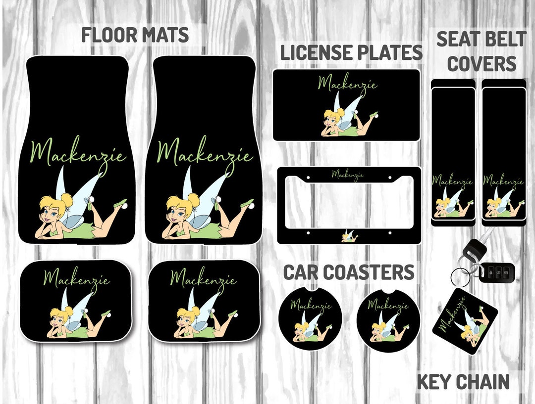 Custom Tinkerbell Car Mat Accessory Set - Etsy