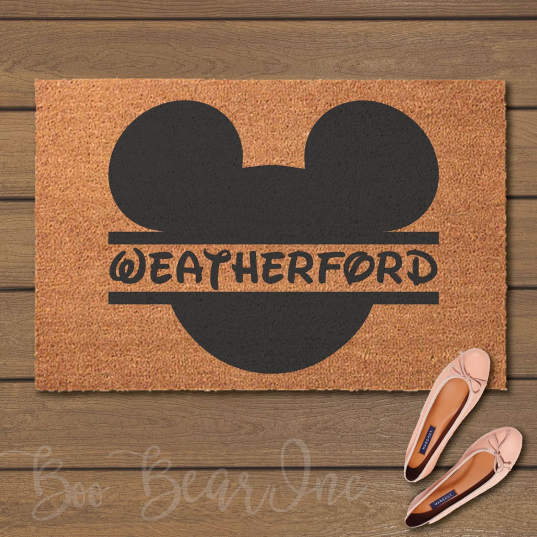 Mickey Head With Name Doormat - Welcome Mats- Fun Doormats - Disney ...