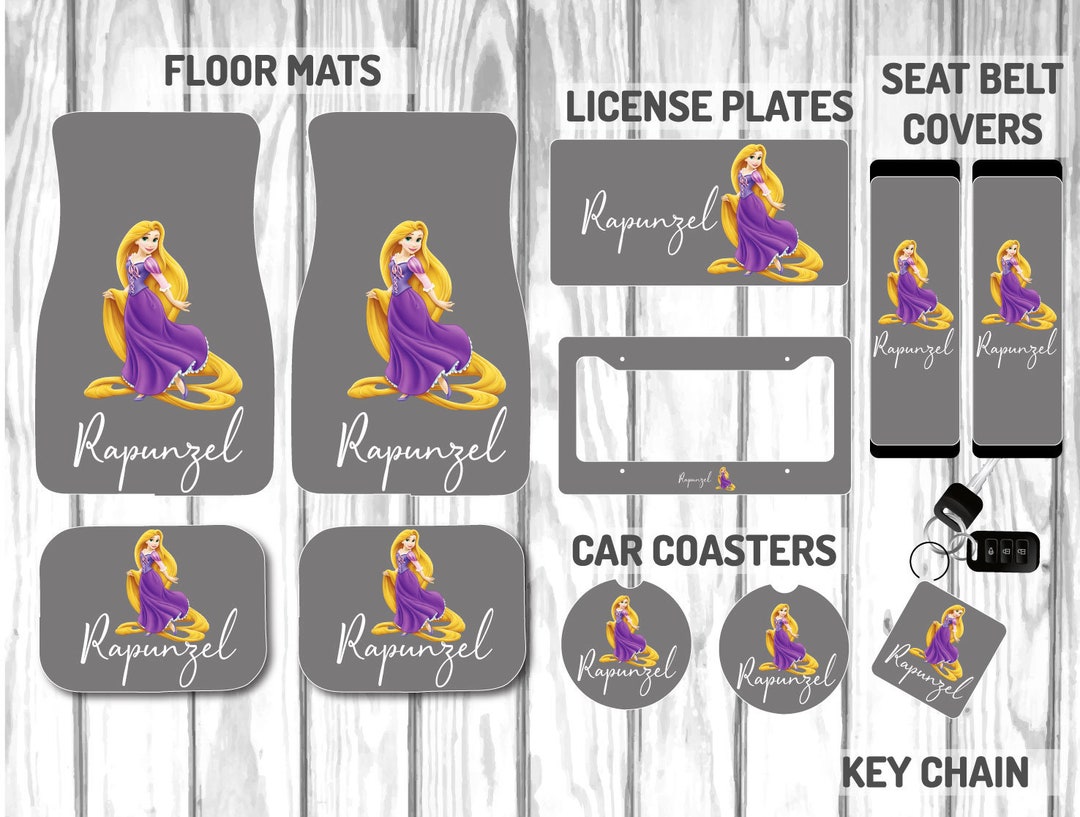 Custom Tangled- Rapunzel -personalized-car Mat Accessory Set - Etsy