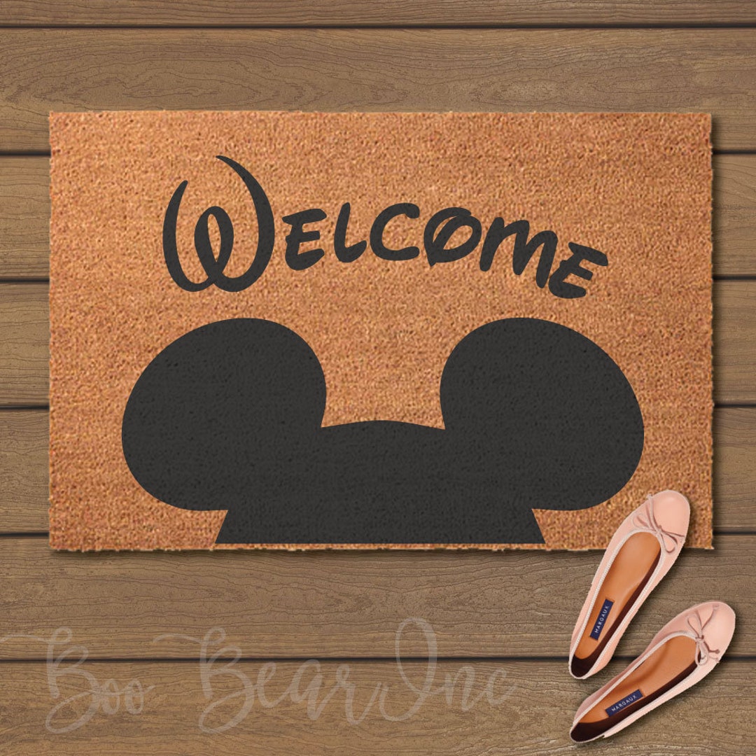 Welcome Mickey Head Doormat Welcome Mats Fun Doormats Disney Door Mat ...