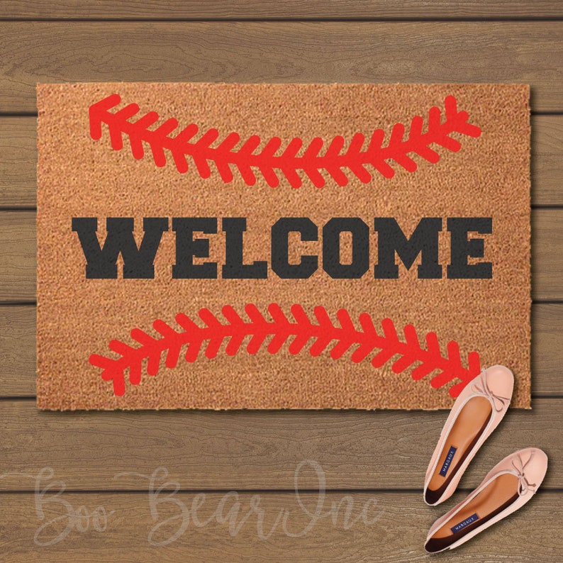 Baseball Welcome Doormat Welcome Mats Fun Doormats - Etsy