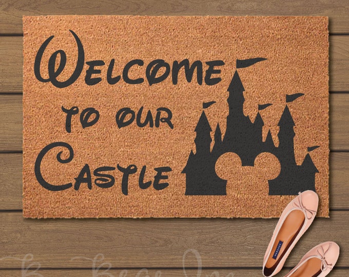 Welcome to Our Castle Doormat - Welcome Mats- Fun Doormats - Disney ...