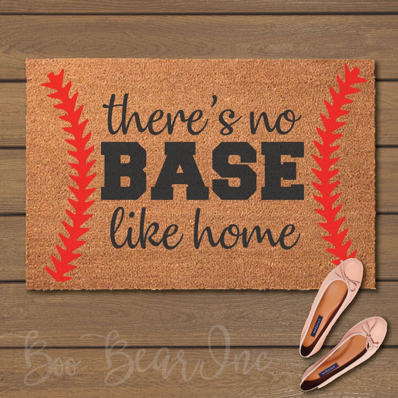 There's No Base Like Home Doormat Welcome Mats Fun | Etsy