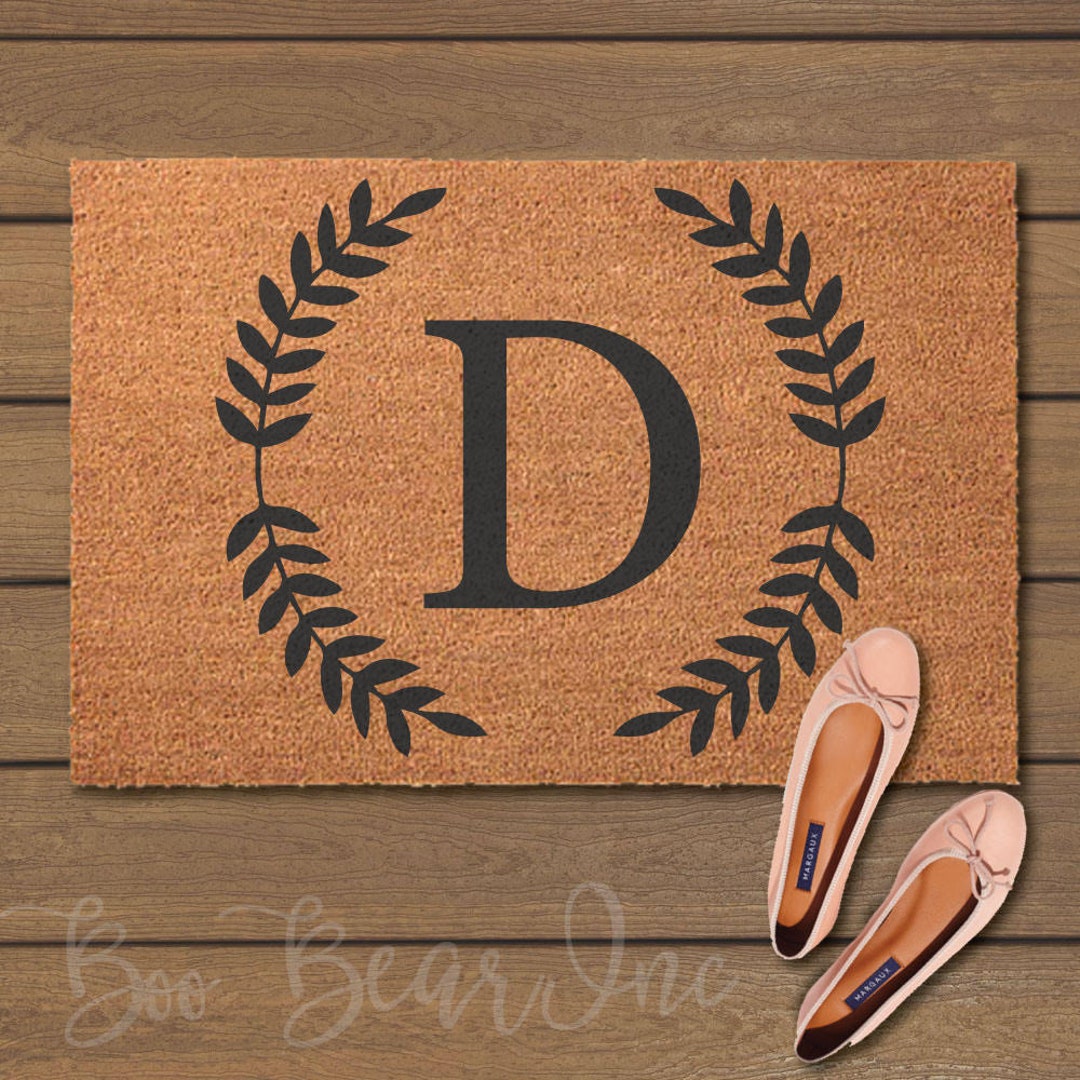 Initial With Flourish Doormat - Welcome Mats- Fun Doormats - Customized ...